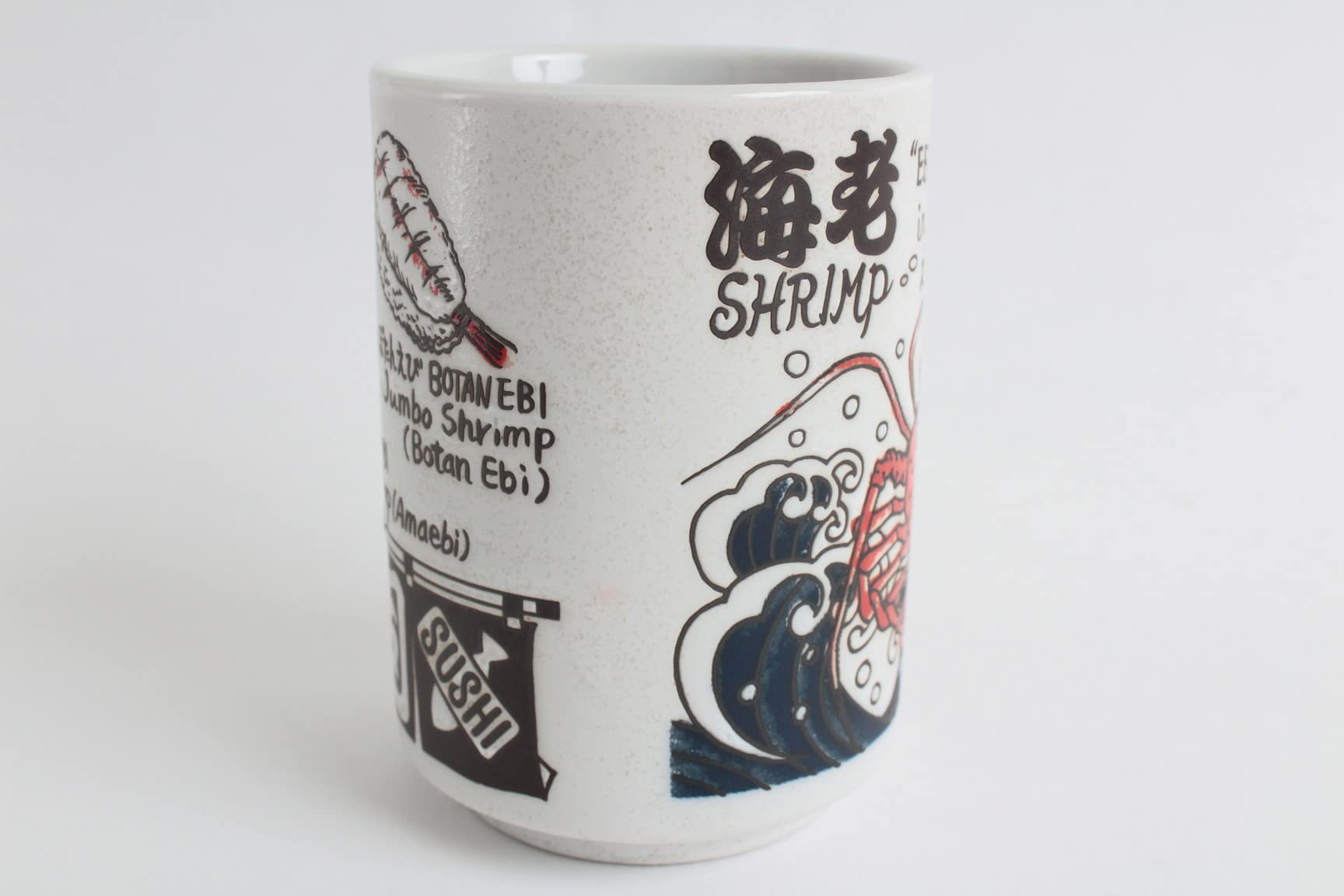 Mino ware Japanese Ceramics Sushi Yunomi Chawan Tea Cup Shrimp & Various Sushi Neta made in Japan (Japan Import) YAY060