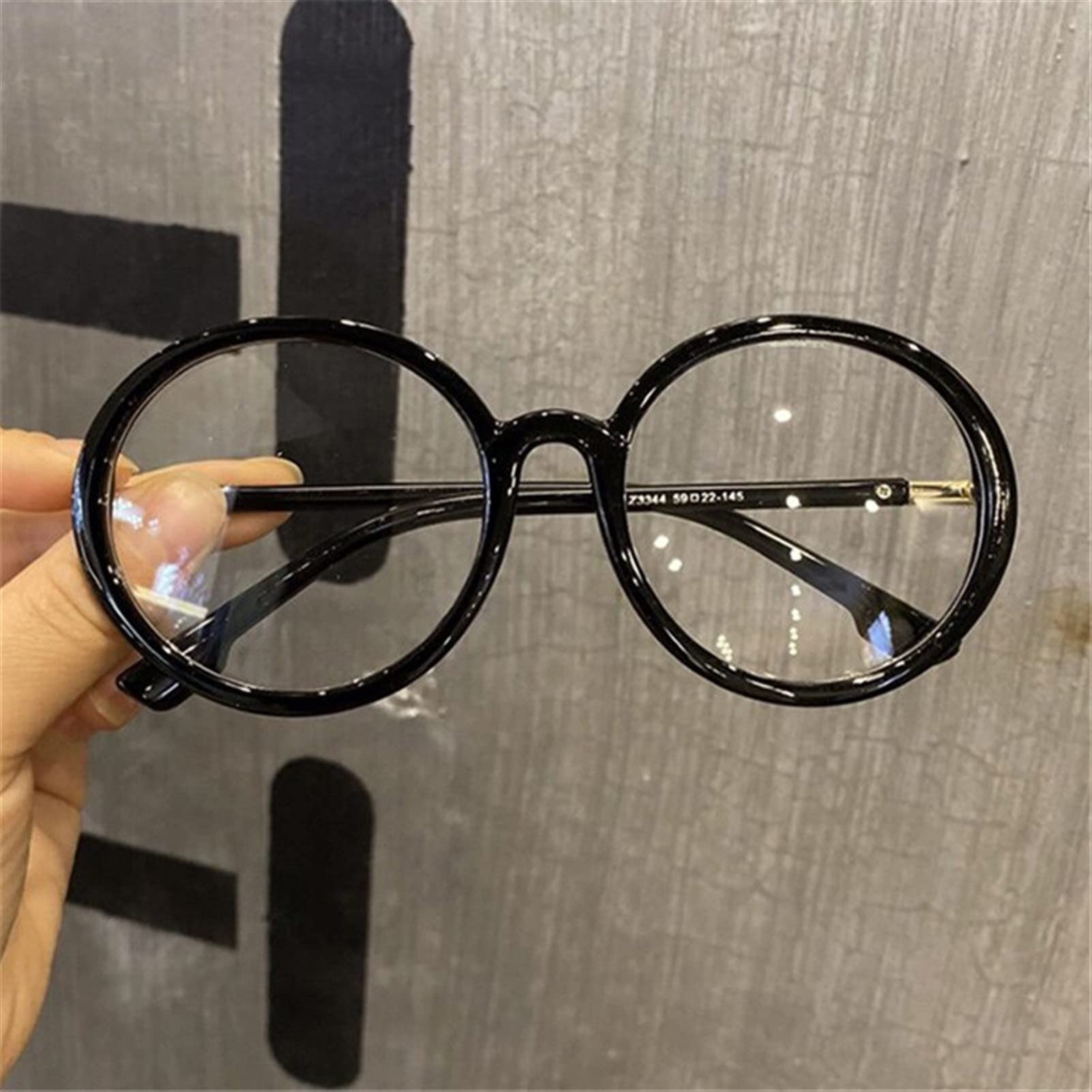 Reading Glasses, Retro Round Frames Eyeglass, Anti Blue Light Eyeglasses, Oversized Frame Computer Glasses for Women Men, Anti Glare/UV Ray Eyeglasses (Color : Black-01, Size : +3)