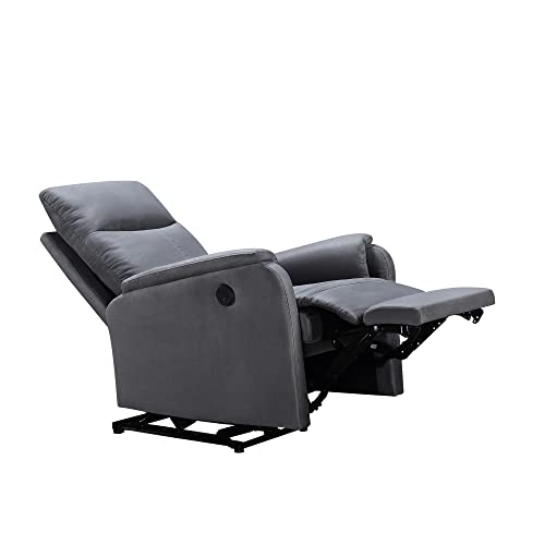 LIADTOP Electric Power, Fabric Single Sofa Recliner Function,Ergonomic Lounge Chair, Home Theater Seating with USB Charge Port for Small Room,Grey