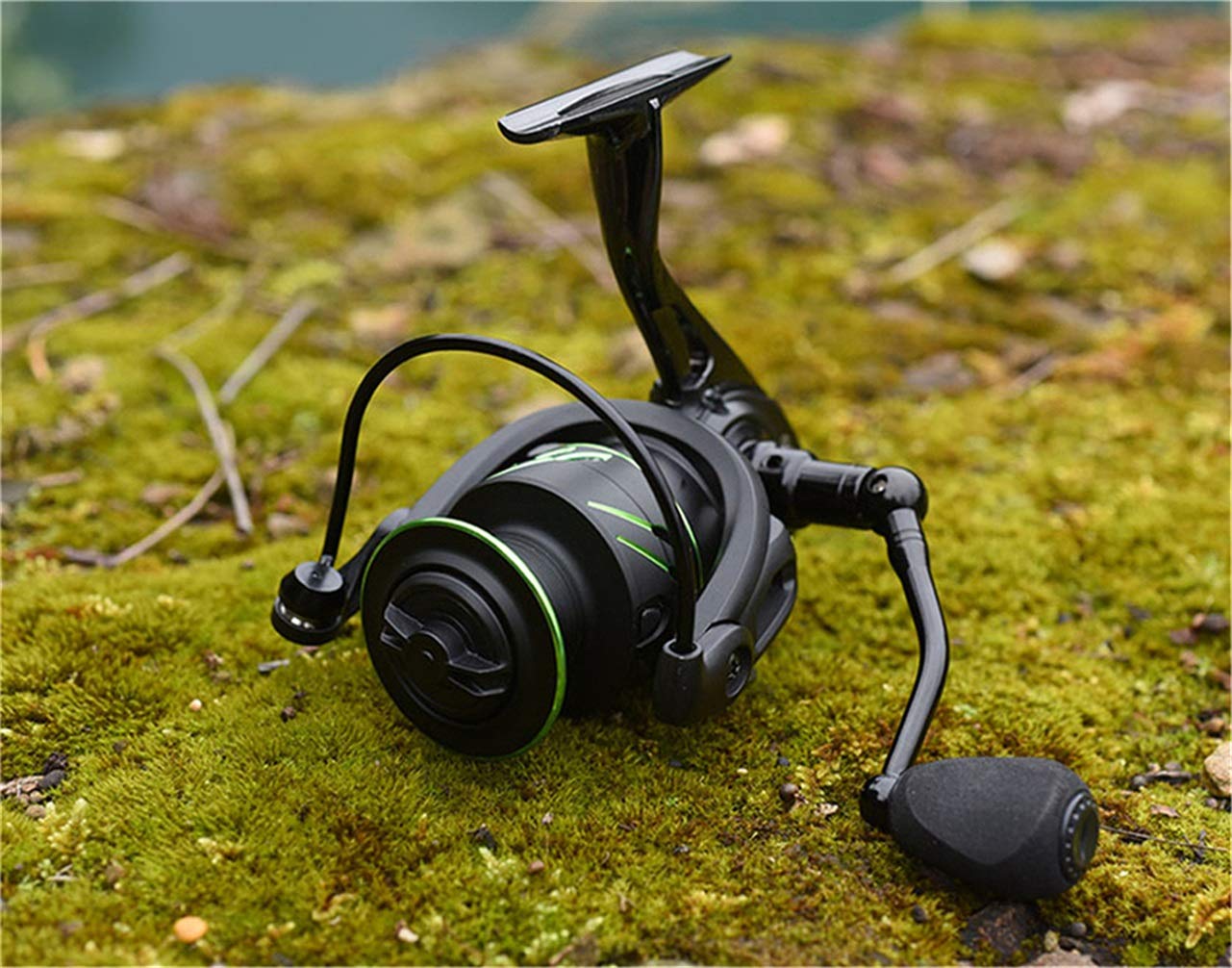 LLJPYX7L Fishing Reel Black, 14 Stainless Steel Bearings are Rugged for Beginners use Left and Right Interchangeable for Ocean, Lake, River, Beach (Size : 3000)