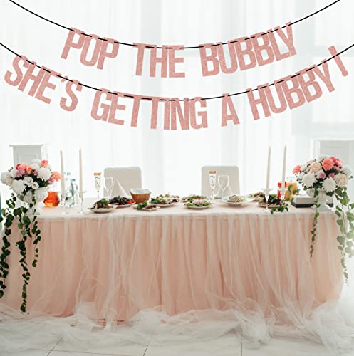 Pop the Bubbly She's Getting a Hubby! Banner, Bachelorette Party Decorations, Bridal Shower Decorations, Engagement Party Decorations, Bride to Be Decorations, Bachelorette Banner Rose Gold Glitter