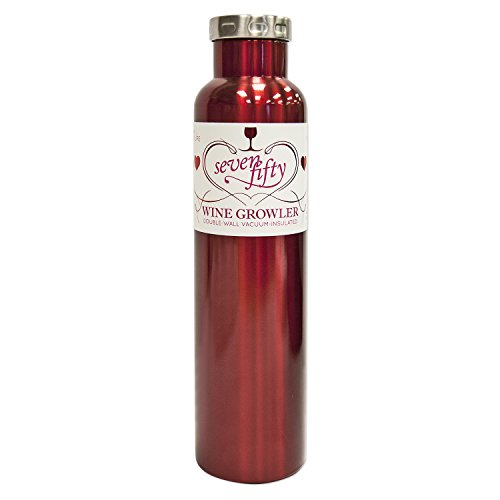 Seven Fifty Shiraz Vacuum-Insulated Stainless Steel Wine Growler - 750 mL Capacity