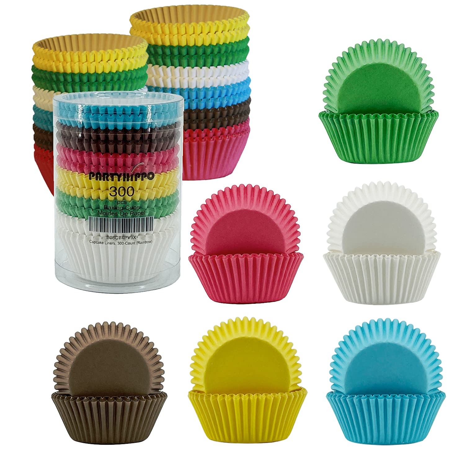 Party Hippo Aluminum Cupcake Baking Cups with Lids, 5oz 50 pack, Muffin Liners, Disposable Foil Ramekins, Aluminum Foil Baking Cups, Cupcake Baking Cups (Aluminum Blue)