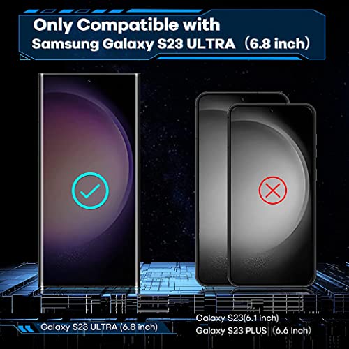 Micger Galaxy S23 Ultra Screen Protector, 2 Pack Screen Protector【2+2 Pack】With 2 Pack Tempered Glass Camera Lens Protector, Compatible Fingerprint, 3D Glass 9H Hardness Tempered Glass Screen Protector for Samsung Galaxy S23 Ultra 5g