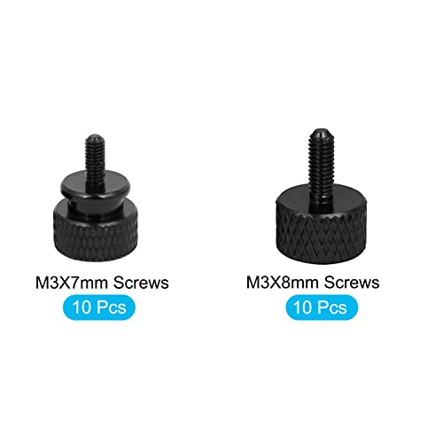 uxcell Knurled Thumb Screws for Computer PC Case M3x7mm M3x8mm, Total 20pcs