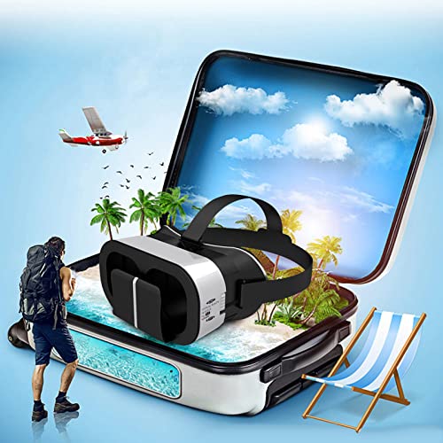 VR Digital Glasses with Gamepad, 3D Glasses Virtual Reality Glasses, with Giant Screen Cinema Effect, Support Myopia Below 800 Degrees, 110 ° Panoramic, for VR Games & 3D Movies