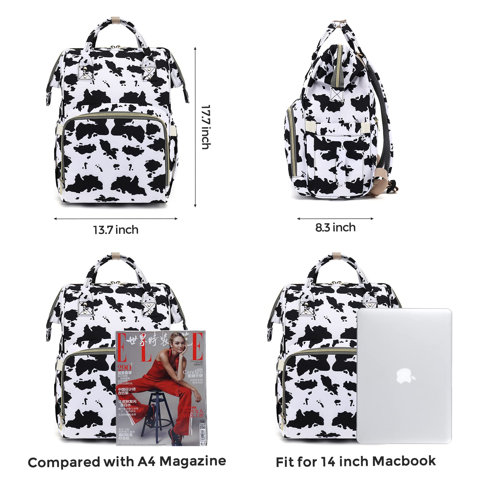 NaOHshp Diaper Bag Backpack for Mom Dad, Maternity Changing Bag Diaper Backpack with Stroller Straps