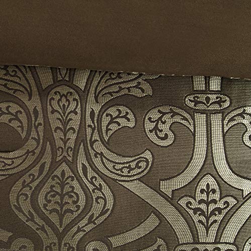 Madison Park - MPE10-796 Essentials Zara 16 Piece Jacquard Complete Bedding 2 Sheet Sets, King, Brown