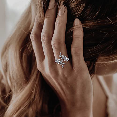 Prime and Pure Olive Branch Leaf Wrap Ring in 925 Sterling Silver (8)