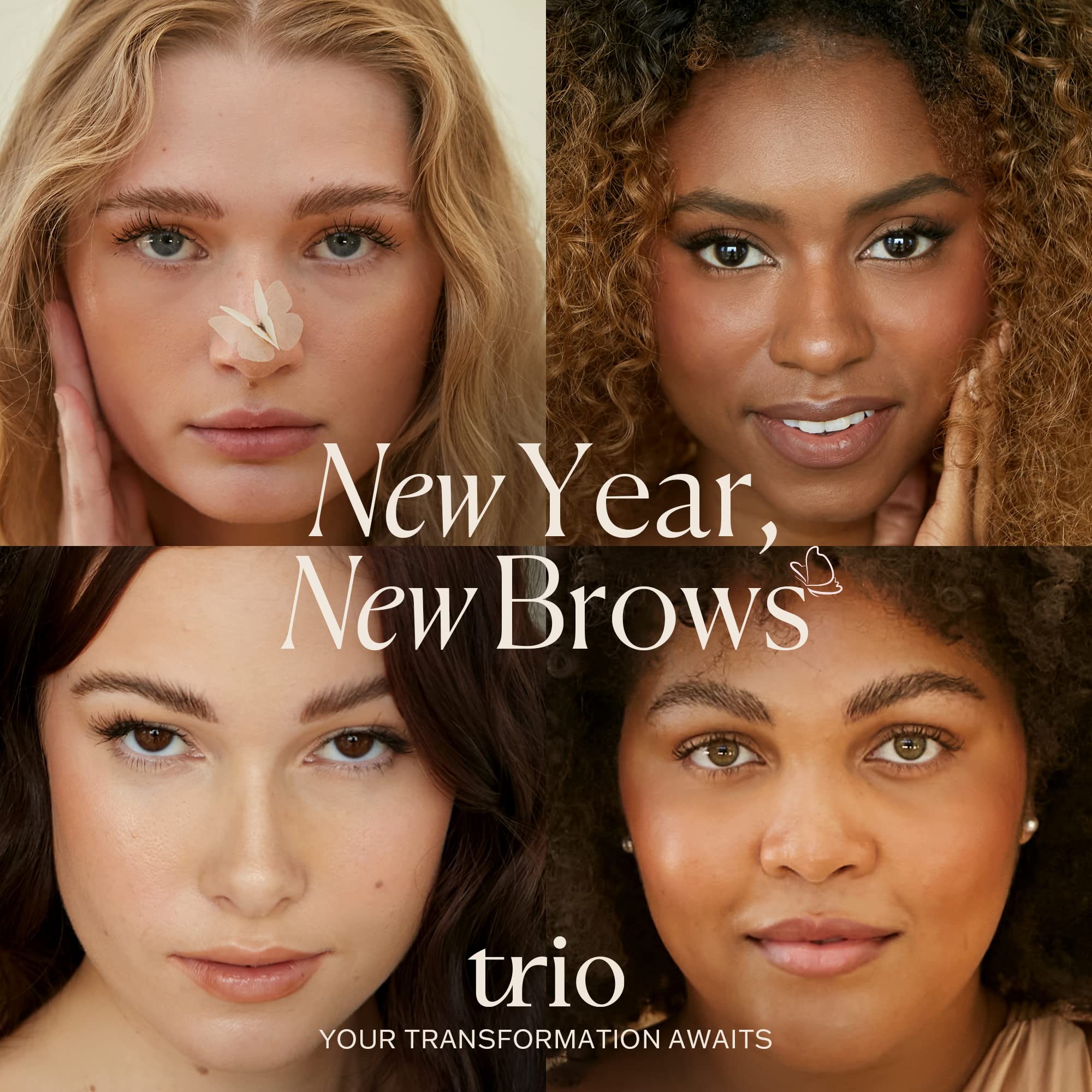 The Brow Trio™ (Trio Beauty) Brow Lifting Wax with Brow Lamination Effect | Flake Free Eyebrow Wax that Dries Clear | Brow Wax for Fluffy, Full Looking Eyebrows | Paraben Free Eyebrow Styling Wax