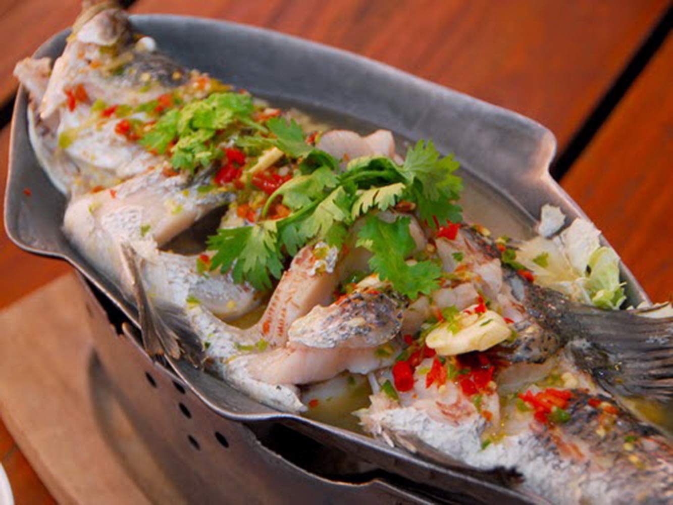 Shabu Hot Pot Fish Plate Shape Aluminum Thai Style Asian Street Food