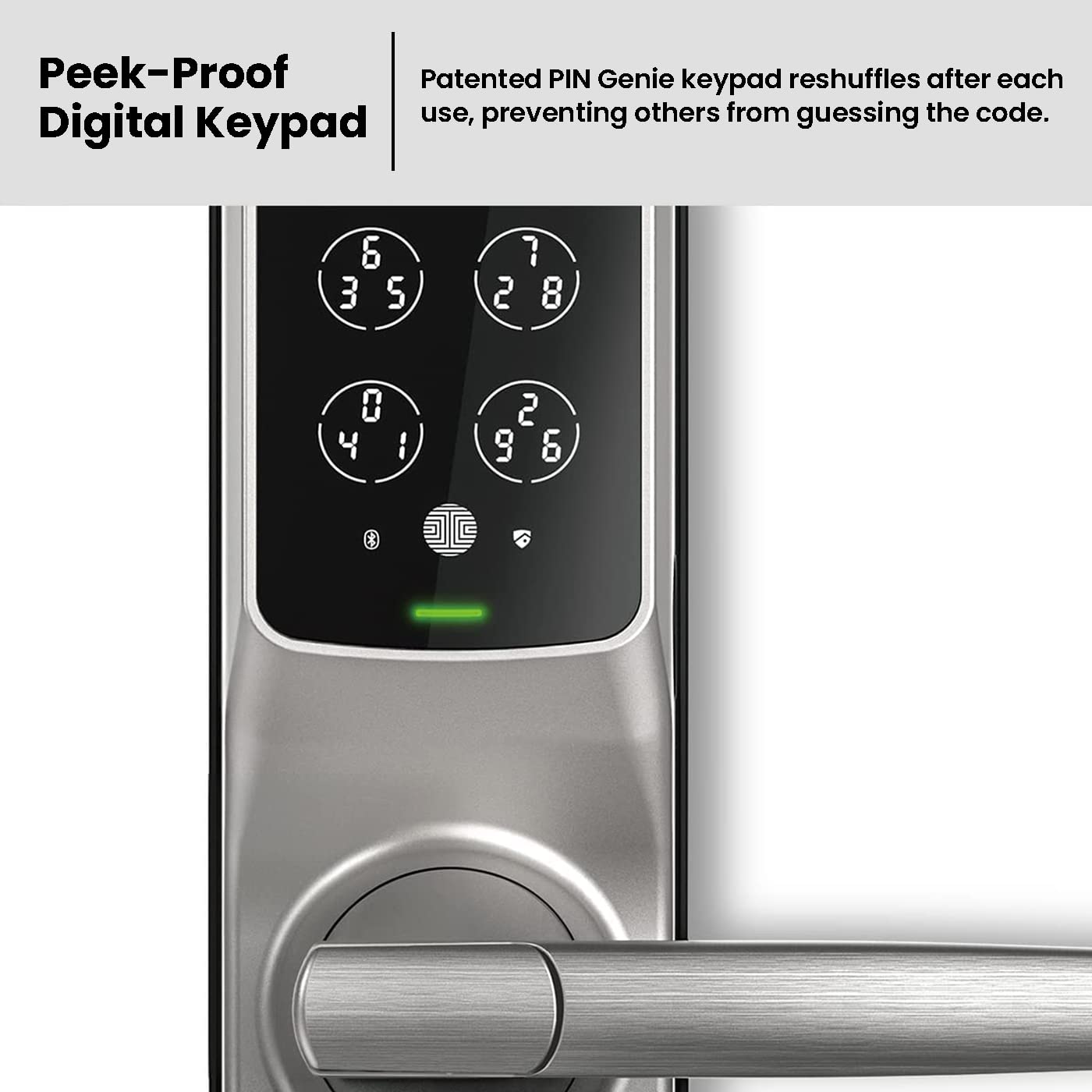 Lockly Secure Pro, Wi-Fi Smart Door Lock, Keyless Entry Door Lock, PIN Genie® Keypad, 3D Biometric Fingerprint Sensor & PGA006SN Deadbolt Cover Plate Accessory for Lockly Bluetooth Smart Locks