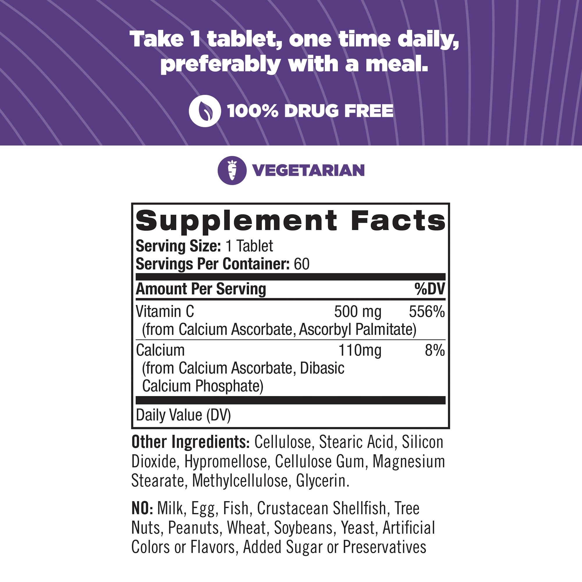 Natrol Easy-C Immune Health, Supports Immune Health with High-Potency Antioxidant Vitamin C, Tablets, 500 mg, 60 Count