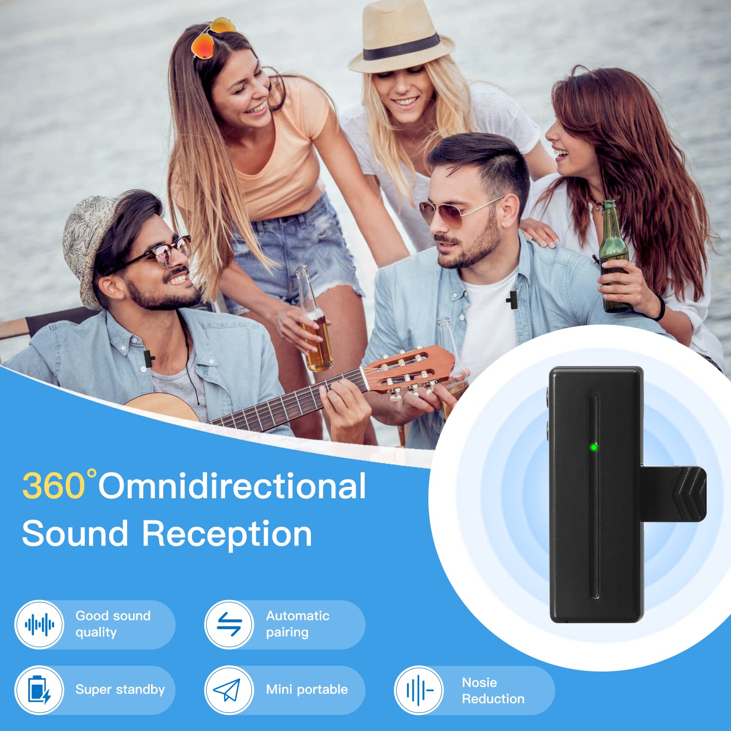 TPHOMALA Wireless Microphone for iPhone iPad, Professional Wireless Lavalier Lapel Microphone, Clip on Mic for Video Recording, Tiktok, YouTube, Live Stream, Vlog