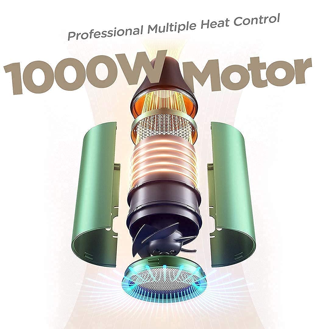 MiroPure Hot Air Brush One Step Hair Dryer & Volumizer for Straightening, Curling, Salon Negative Ion Styler Rose Gold