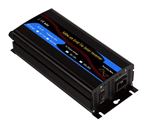 Y&J 500w On Grid Tie Solar Inverter Pure Sine Wave DC11-28v to AC90-130v for 12v Solar System USA Plug