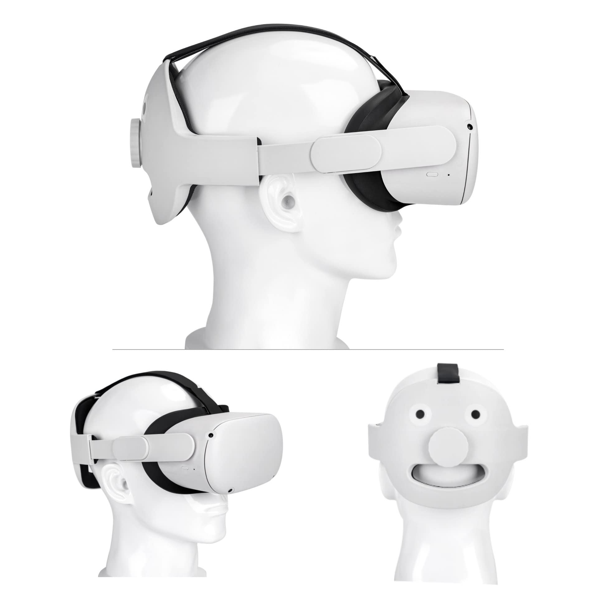 Set of Interchangeable Adjustable VR Headset + Handle Non-slip Silicone Covers + Head-mounted Breathable Sweatband Anti-skid Eye Mask for OQ2