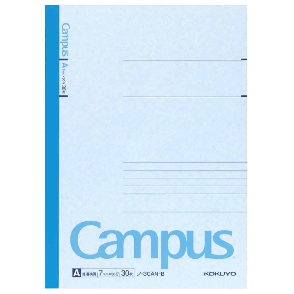 KOKUYO Campus Notebook, A 7mm Ruled, Semi-B5, 30 Sheets, 30 Lines, Pack of 5, 5 Colors, Japan Import (NO-3CANX5)