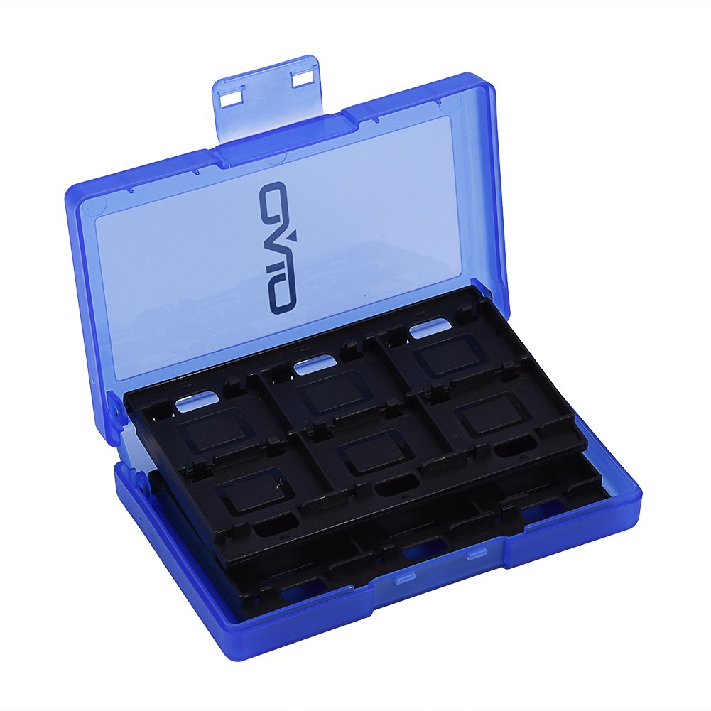 Switch Game Case,24-in-1 TF Card Box, Game Memory Case Holder Carrying Storage for Switch Protective Blue Cases Cards and from (Blue) [video game]