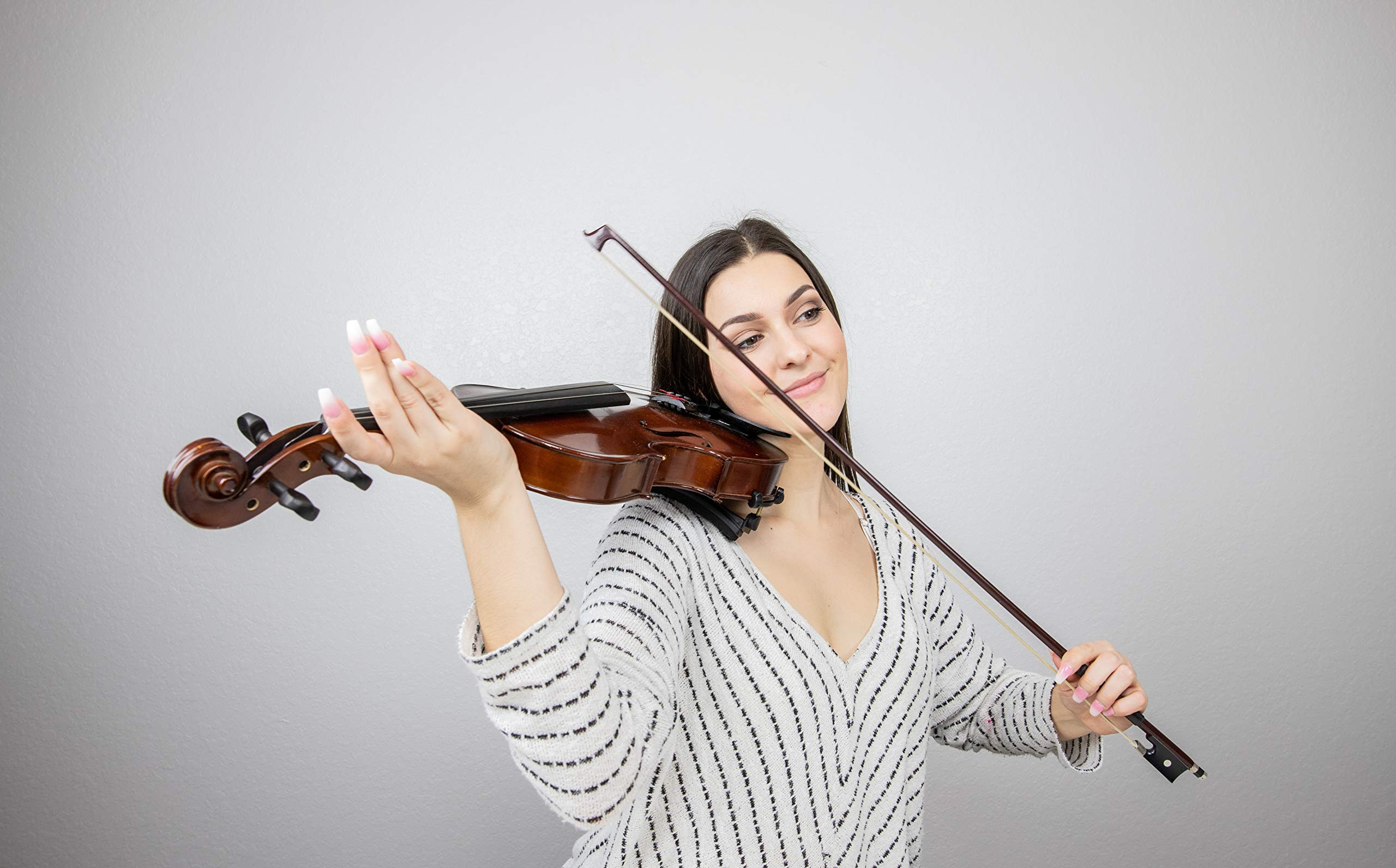 Raj Unique Collection Violin Shoulder Rest - Foam Shoulder Rest for 3/4 and 4/4 Size Violins and Violas - Adjustable Height and High Grip Collapsible Feet - Padded Cradle, Strain and Fatigue Remover