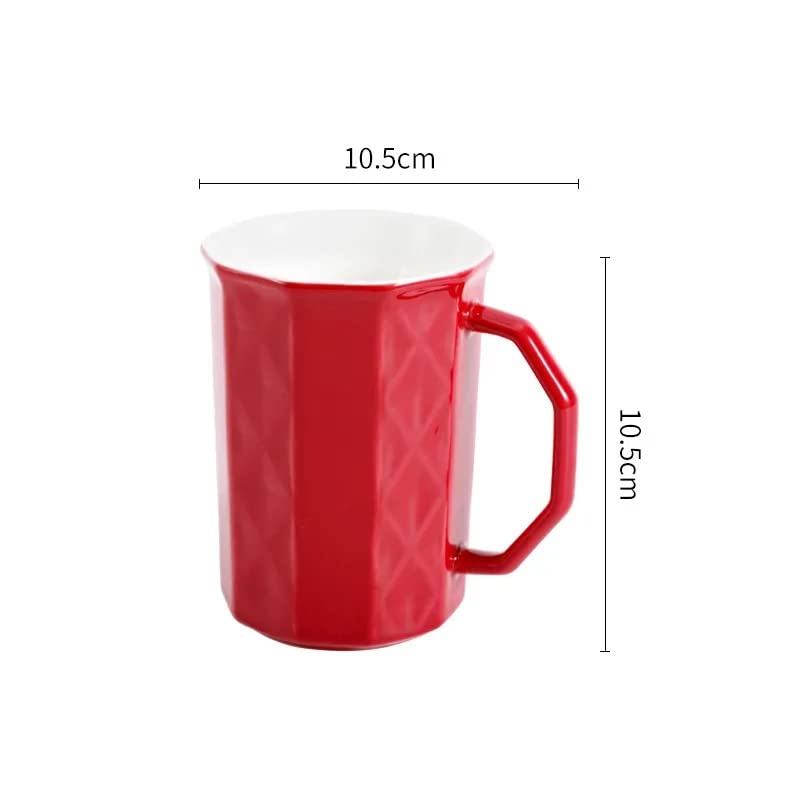 QZ.HAYC Porcelain Tea Set Tea Cup Tea Cup Set Coffee Cup Tea Cup 6-Piece Set (Including Storage Rack) Afternoon Tea Set, Ceramic Coffee Cup, Latte Cup (Six Color Cups)