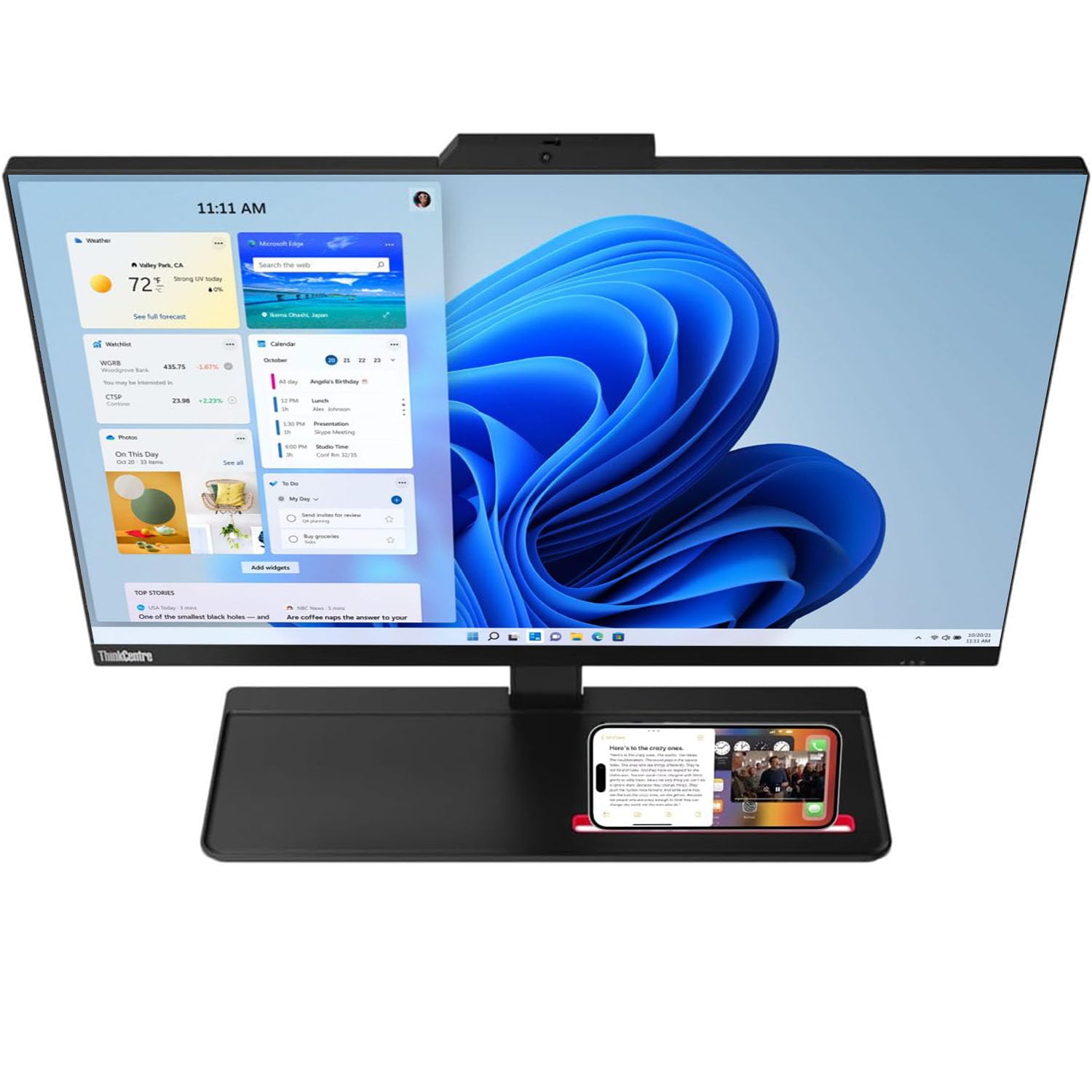 Lenovo ThinkCentre M90a all-in-one Business Computer, 23.8" FHD IPS Display, Intel Core i5 Processor, 32GB RAM, 1TB PCIe SSD, Wi-Fi, Webcam, USB-C, SD Card Reader, Windows 11 Pro