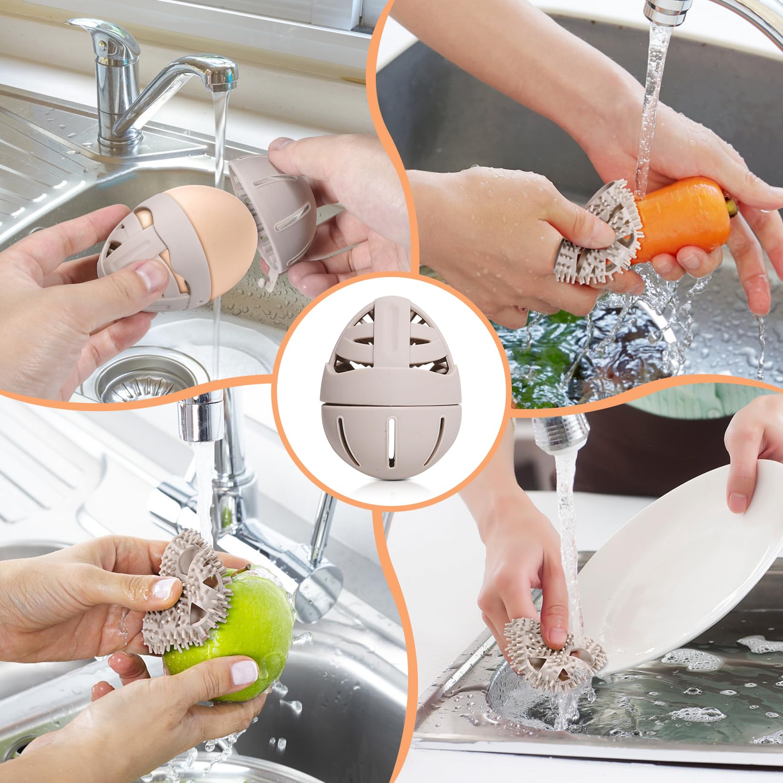 Silicone Egg Brush Cleaner, Multipurpose Vegetable and Fruit Scrubber Tool for Fresh Eggs, Egg Washer Cleaning Brush, Egg Cleaner for Fresh Eggs