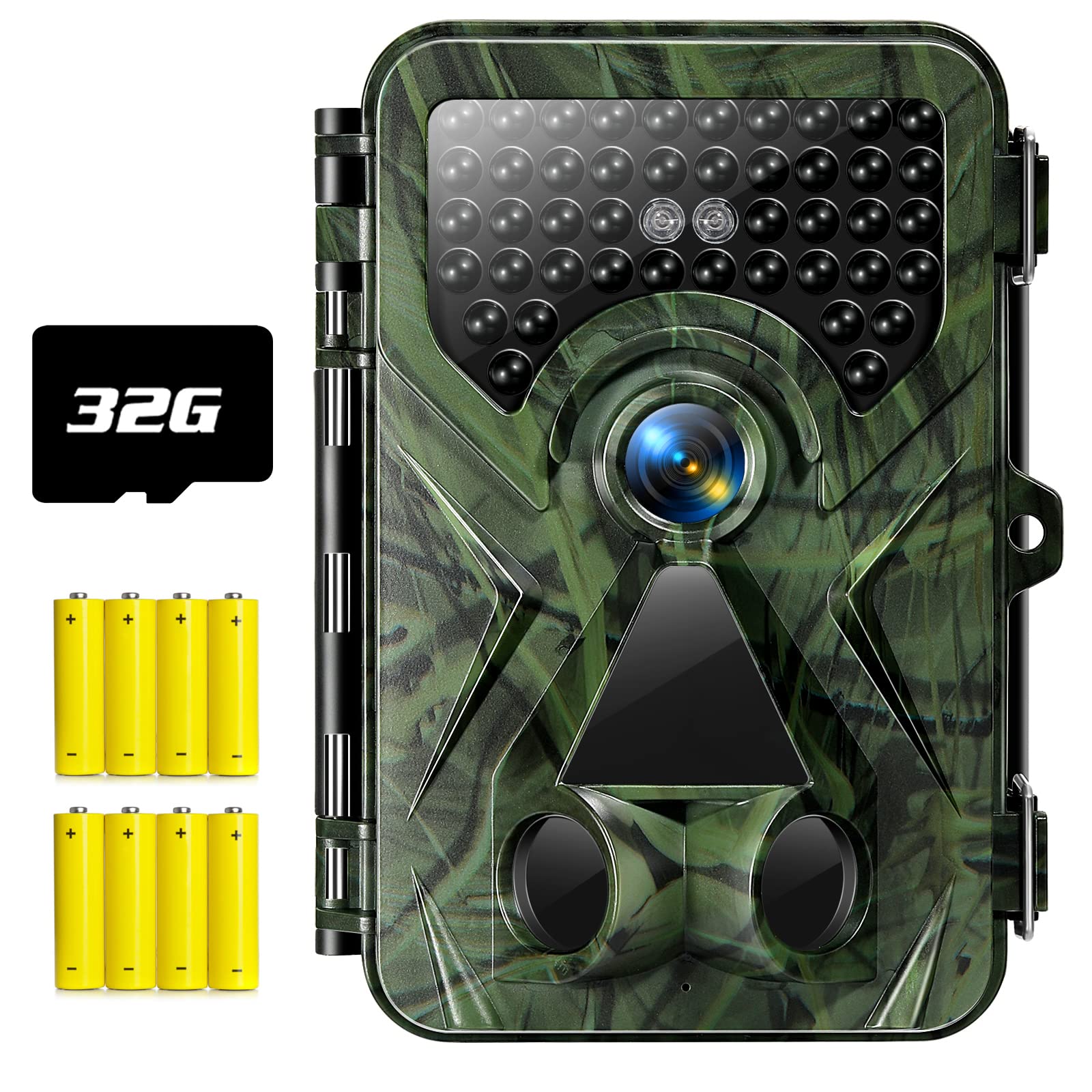 Trail Camera 1520P 20MP Hunting Camera, 0.1s Trigger Speed 940nm Nonglow Infrared Night Vision Trail Game Camera IP66 Waterproof 82ft 120° Wide Angle Detection Range Trail Cam for Wildlife Monitoring