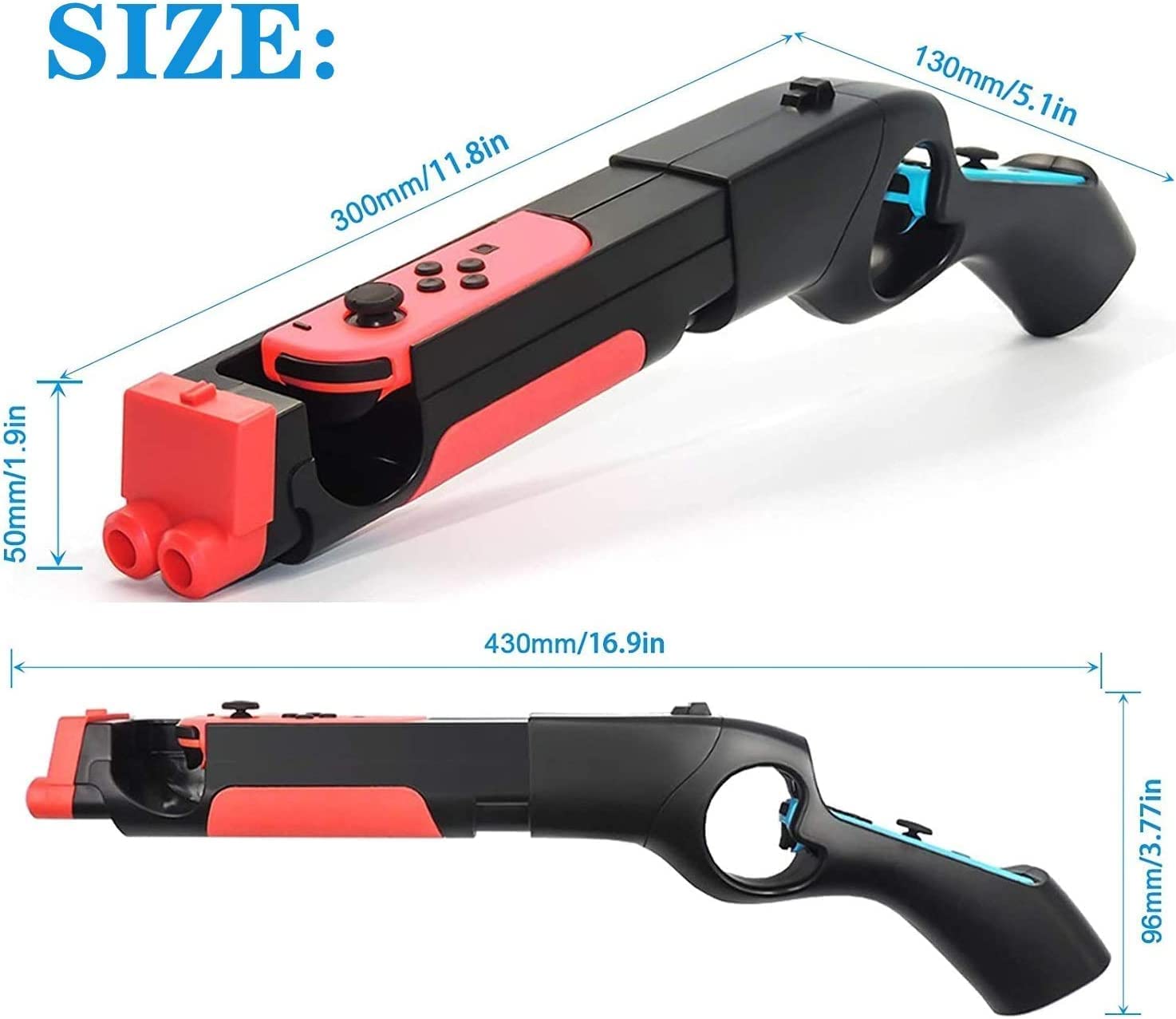 Switch Shooting Game Hunting Gun for Nintendo Switch OLED Joycon Controller, Kethvoz Gun Grip for Nintendo Switch Shooter Games Splatoon 2 Wolfenstein II Hunting Simulator Fortnite