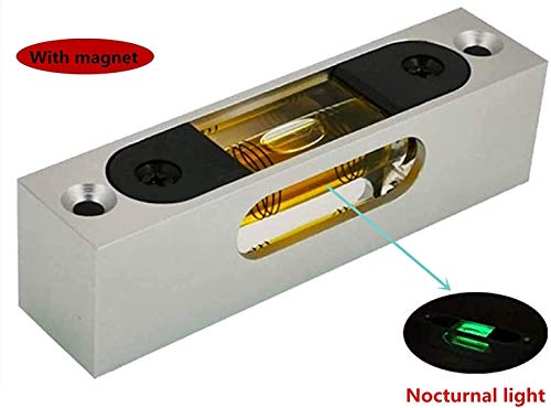 umei High Precision Aluminum level alloy with luminous horizontal bubble, horizontal position can be seen on 3 sides, 90x25x21mm(With magnet)