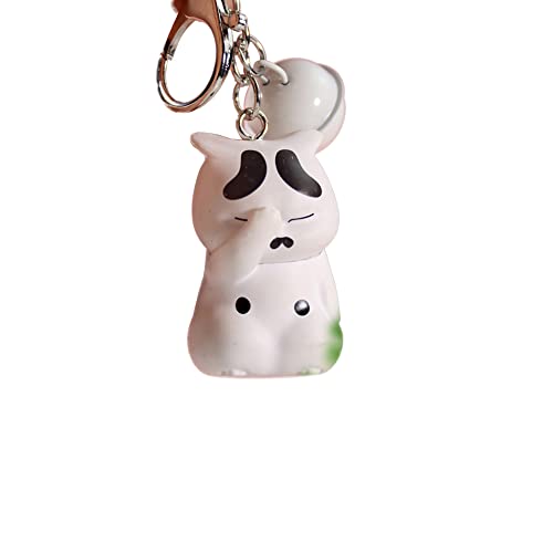 MoreChioce Cute Cat Keychain, Detachable Keyring Cat Resin Key Chain Charms Key Ring Car Pendant for Purse Handbag Bag,Chestnut