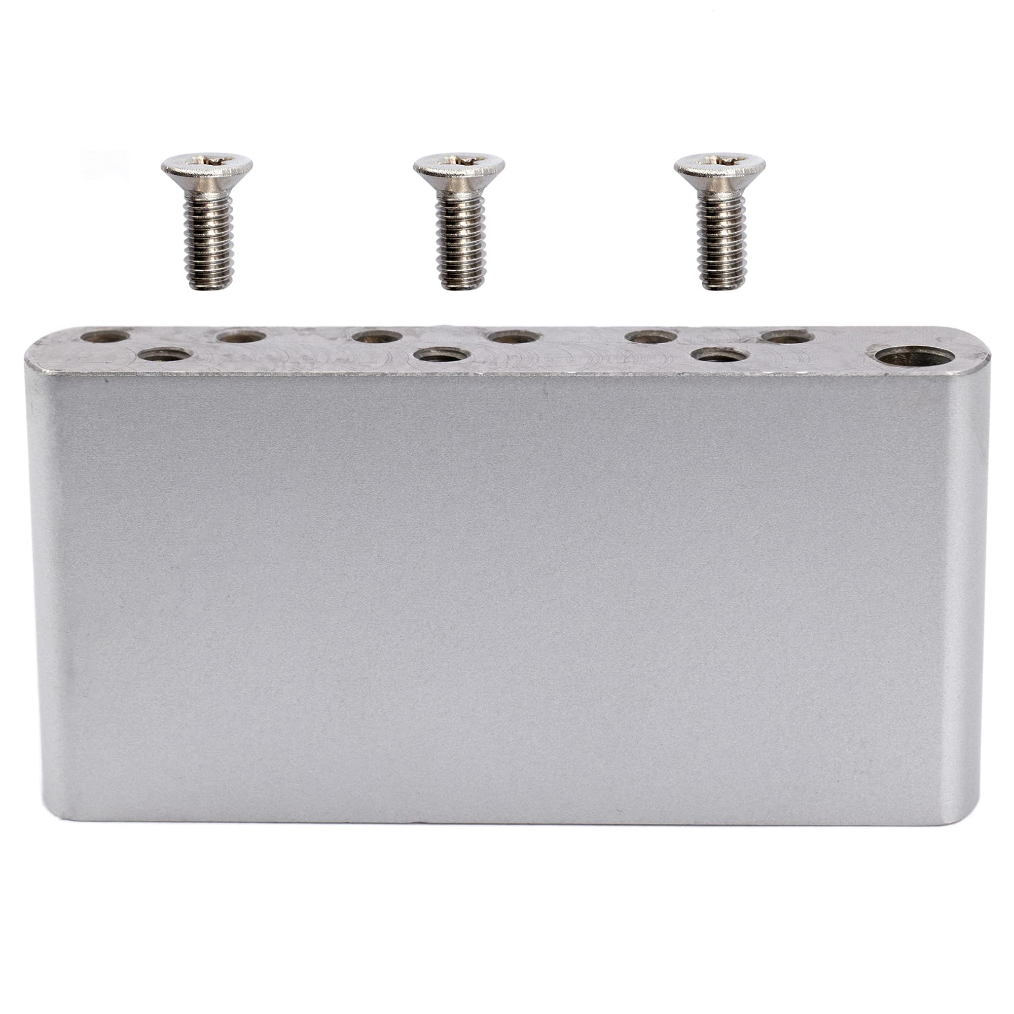 Musiclily Ultra 52.5mm (2-1/16 inch) String Spacing Full Solid Steel Short MIM Style Tremolo Block for China made Squier Pre-2020 Affinity 6-Screw Electric Guitar Bridge, 36mm Tall