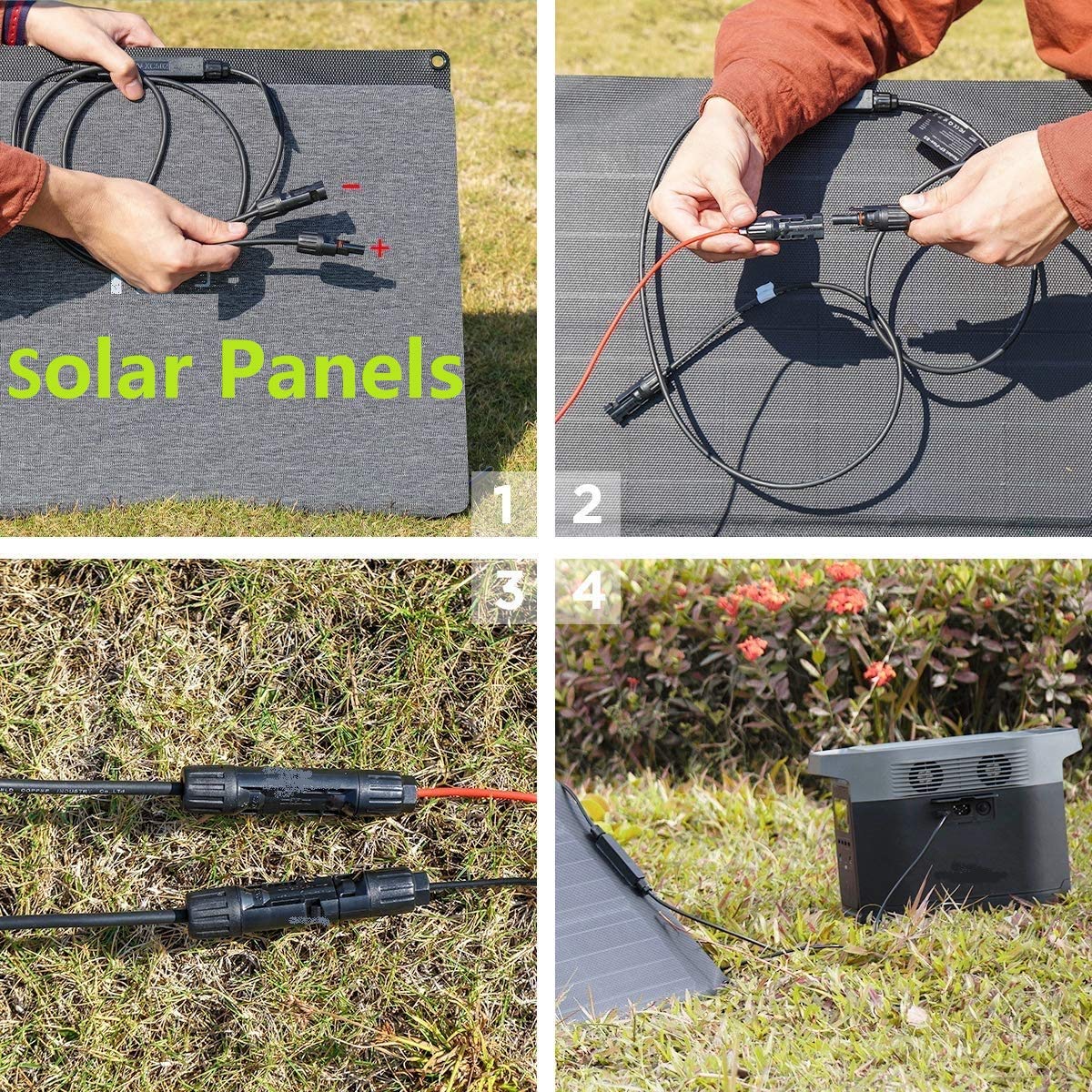 Solar Charge Cable Solar Connector to XT60 Adapter Connector Connect Solar Panel for Portable Power Station Solar Generator for Lipo Battery Pack EFDELTA Portable Power Station River 600 3M/9.84Ft