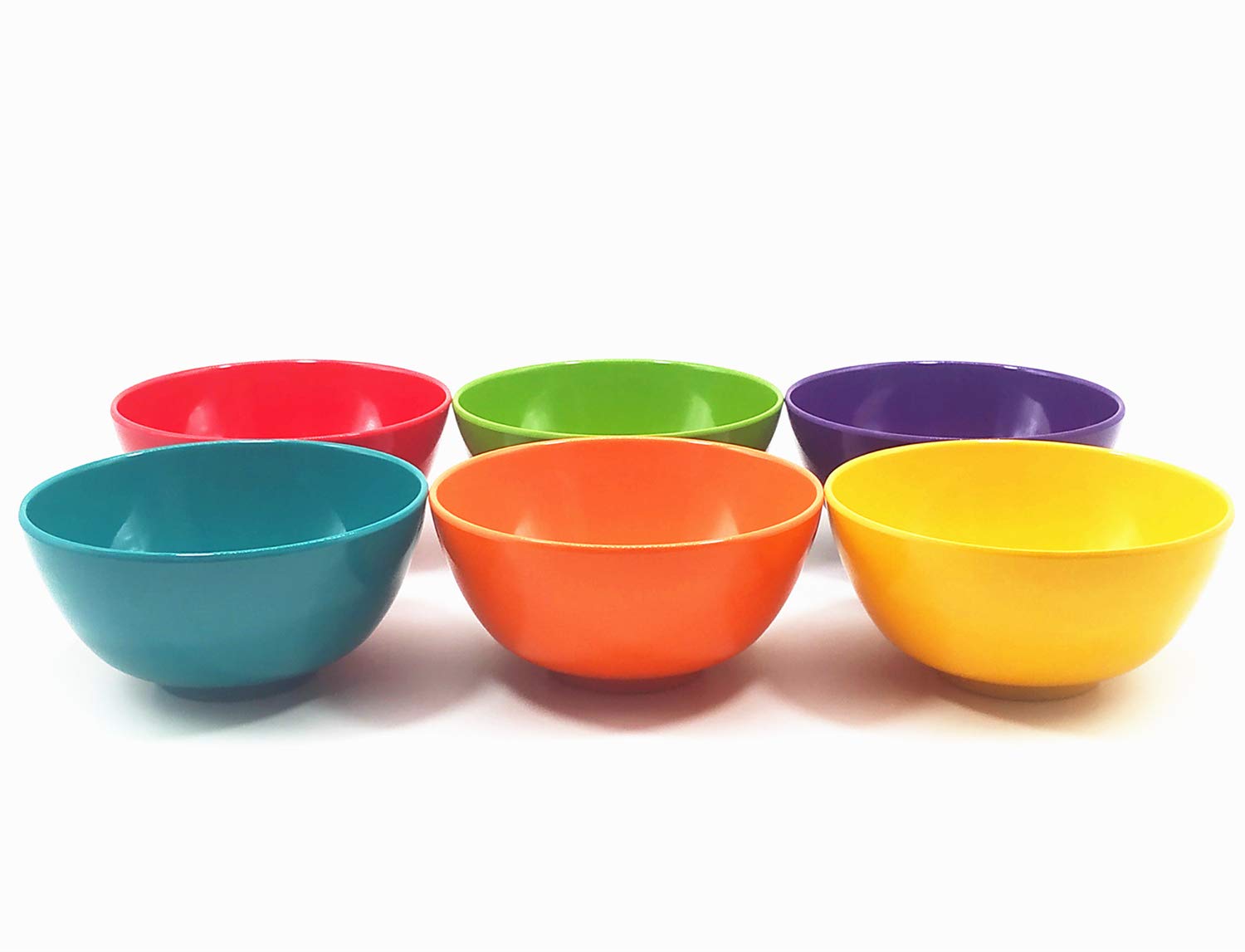 Set of 6 100% Melamine 28oz Salad Bowls Set,6 inch Round Melamine Soup Cereal Bowls,Melamine Dinnerware sets for Home Dinner Party or Picnic,Break-resistant and BPA Free,Multicolor