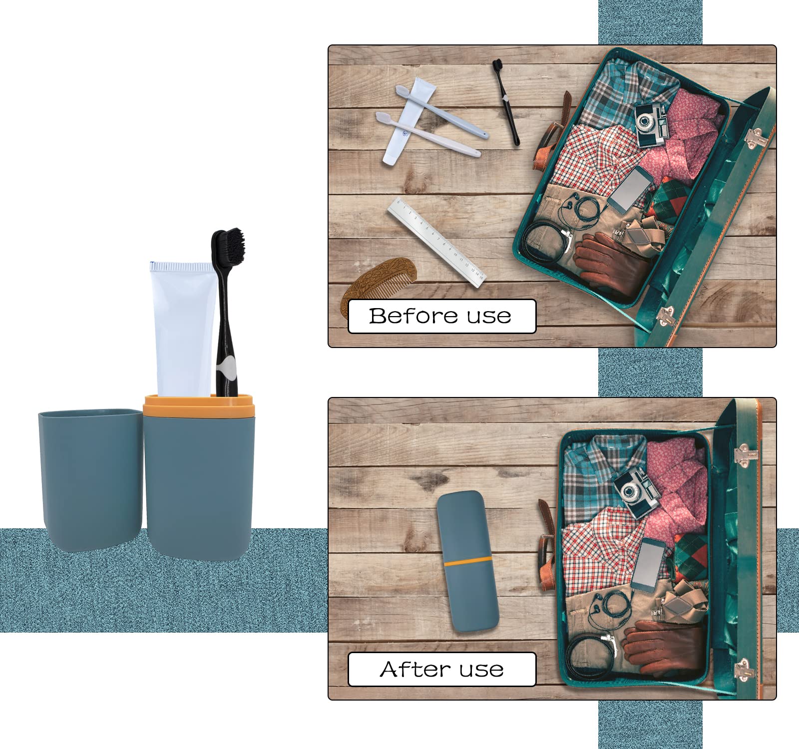 Travel Toothbrush Cup Case, Toothbrush Travel Container Portable Travel Toothbrush Holder Toothpaste Storage for School Camping Business Trip Bathroom