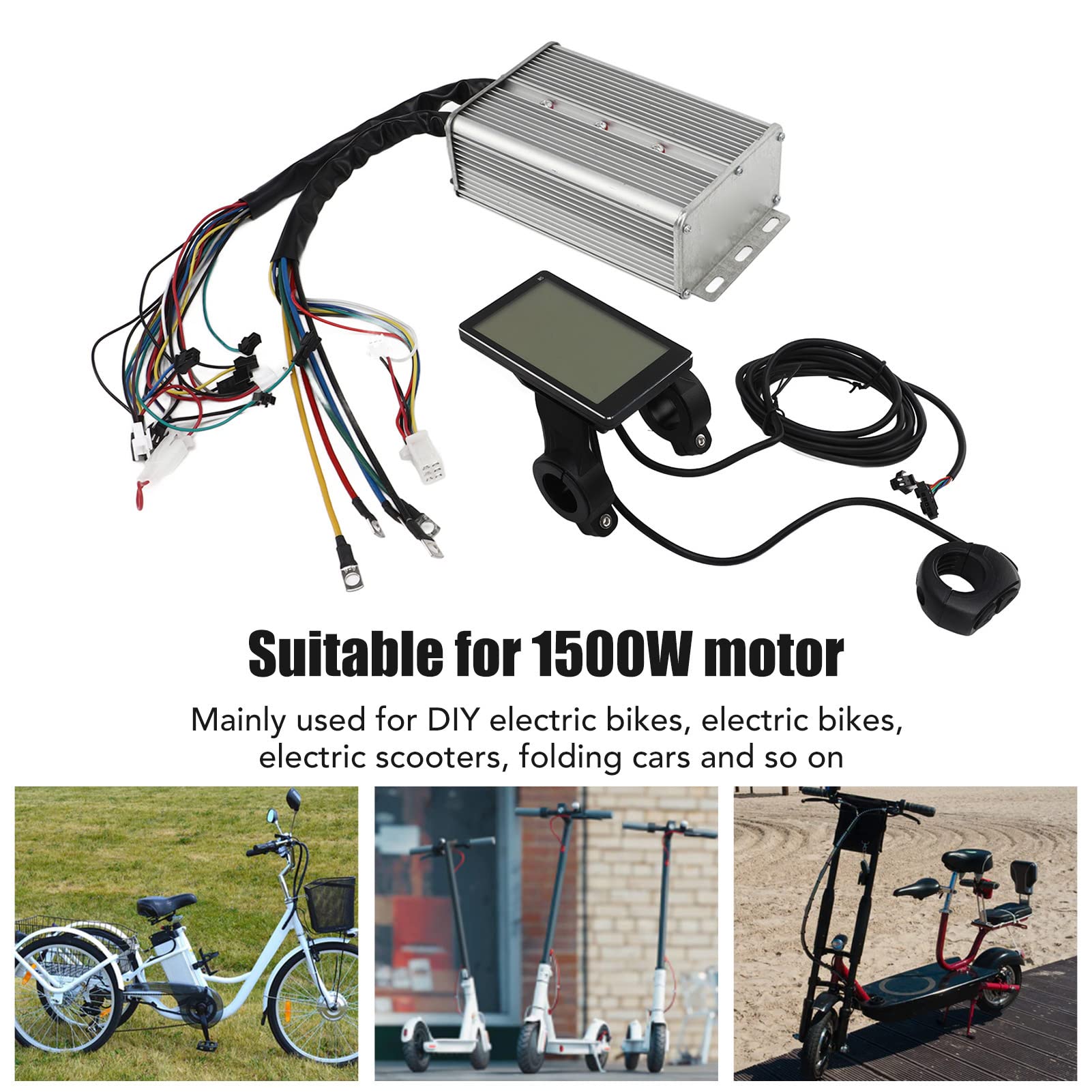 SPYMINNPOO Electric Bike Controller Kit, 1500W 48V 60V Motor Controller with M5 Panel Replacement Accessories for Electric Scooter Bike
