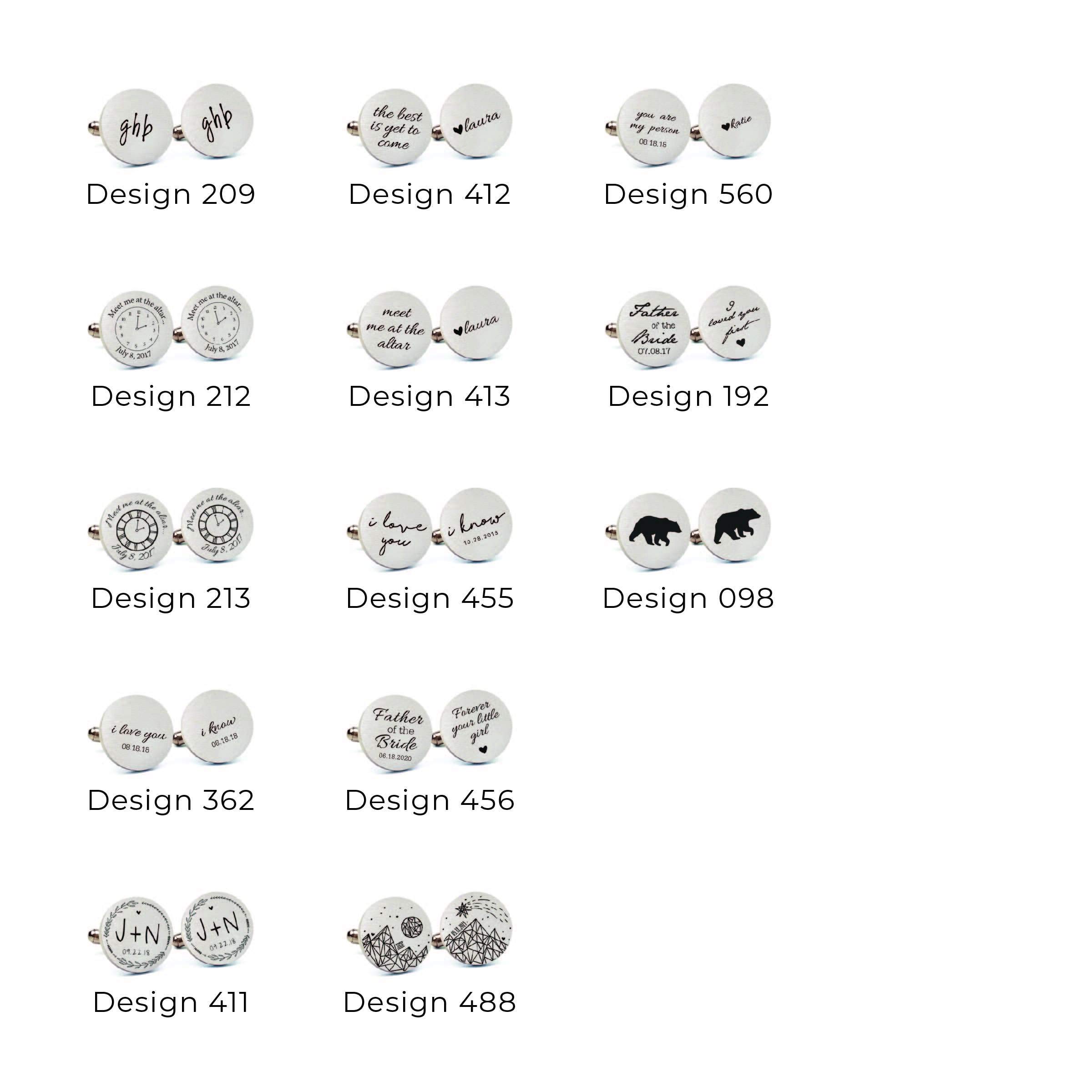 Mini Wim Custom Engraved Stainless Wedding Cuff Links, Free Engraving, Personalized Cufflinks for Groom, Jewelry Gift for Men, Father of the Bride Gift from Bride