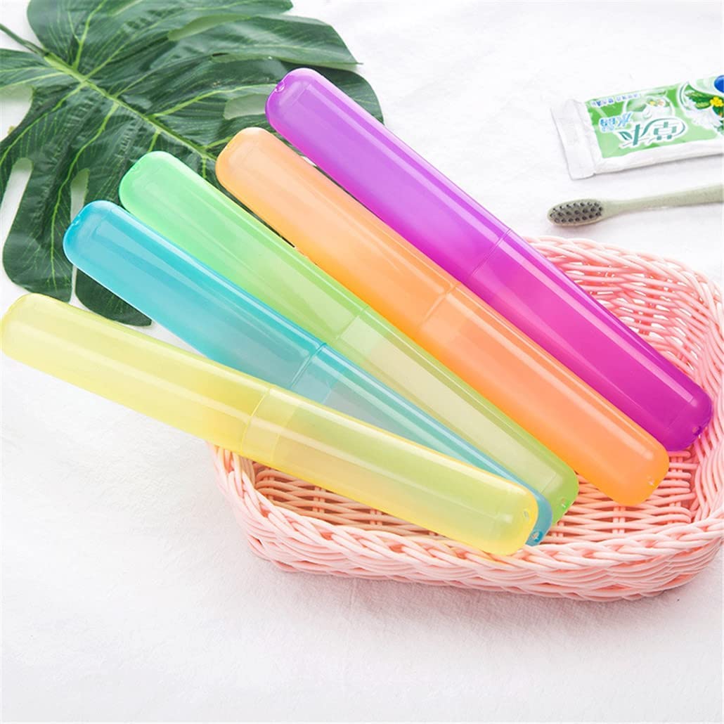 Travel Toothbrush Holder Case Boxes Tube Cover Toothbrush Storage Box Reusable Plastic Toothbrush Box Travel Containers Box 2 Pieces Random Color Useful