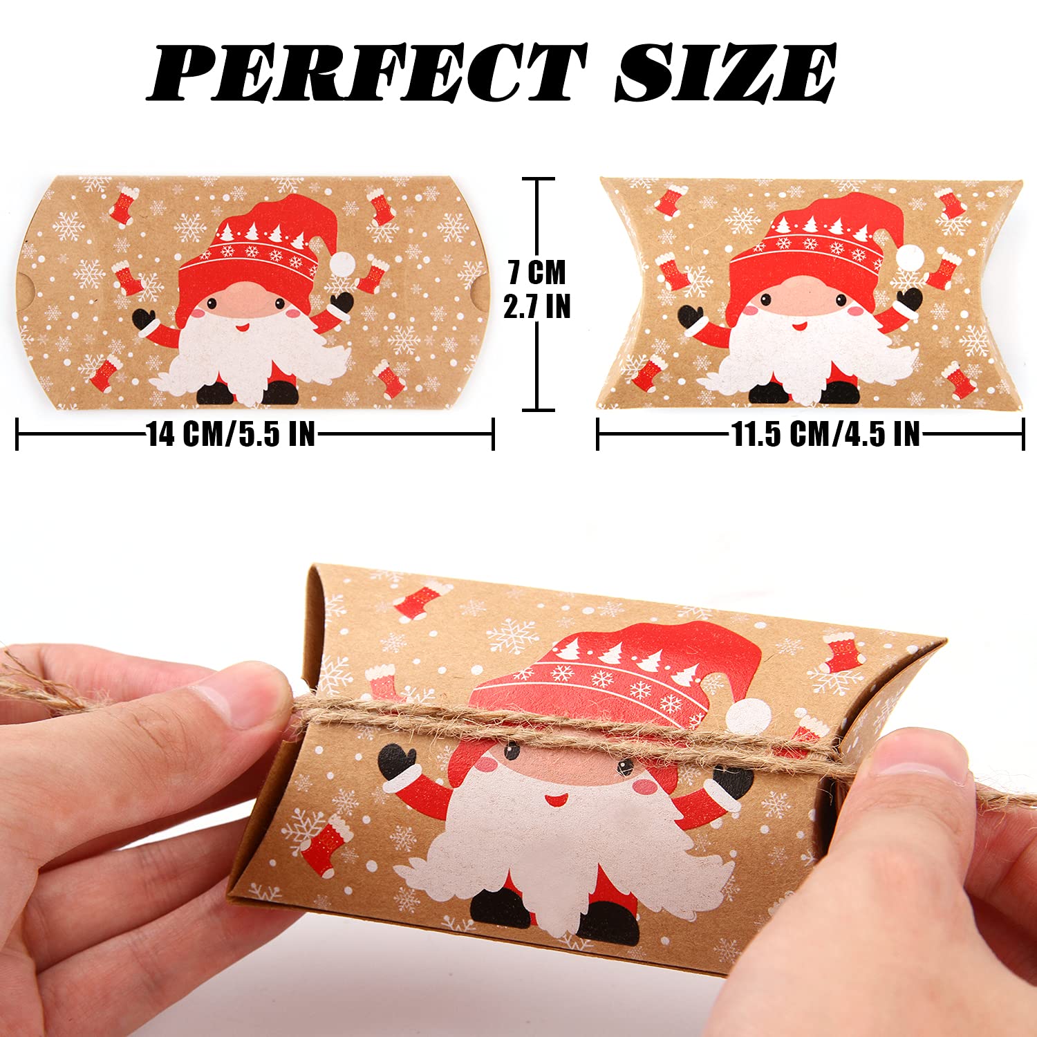 LOKIPA Christmas Small Boxes, 36 Gift Pillow Boxes Candy Jewellery Box for Christmas Party Favor
