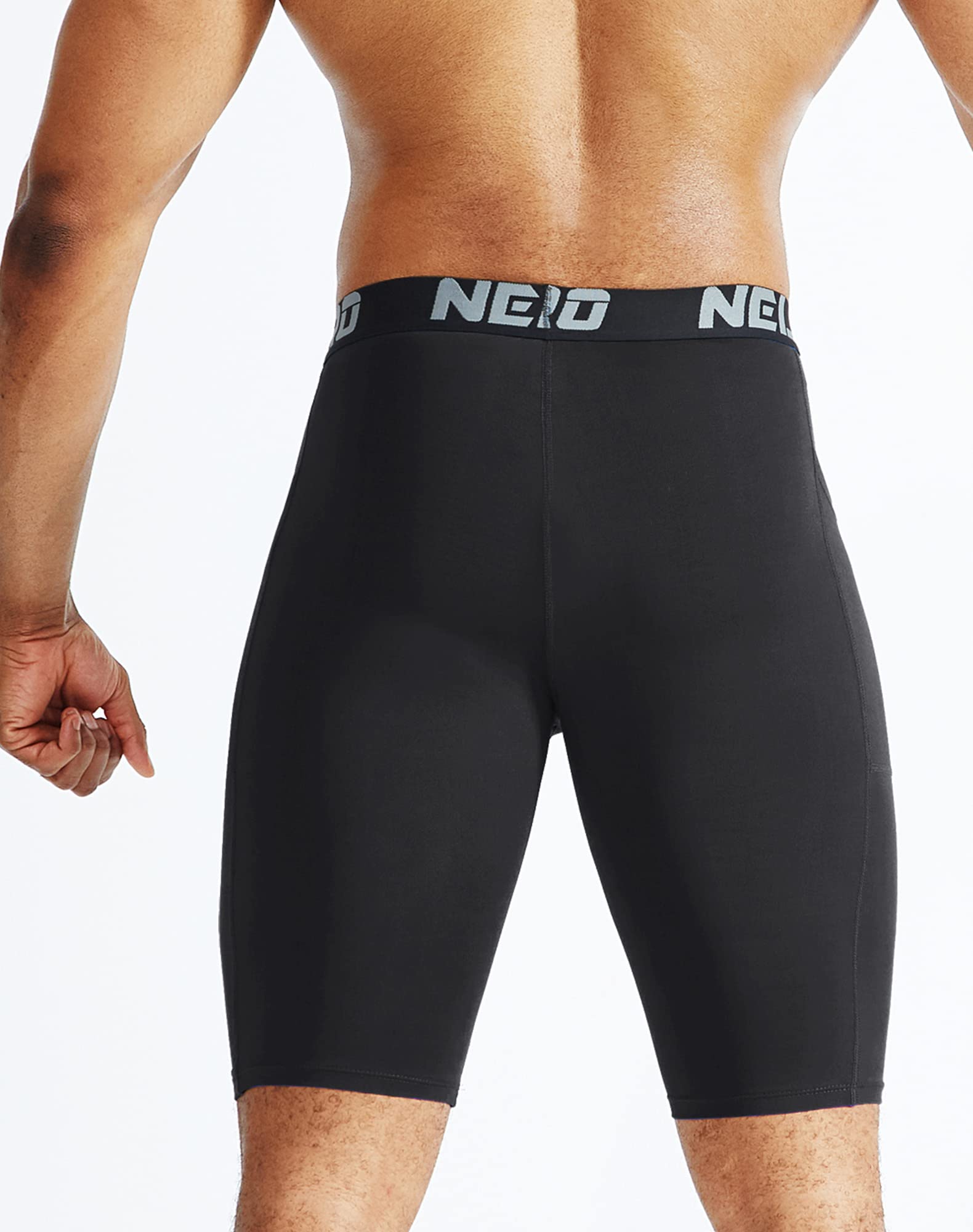 NELEUS Men's 3 Pack Compression Shorts with Pockets Dry Fit Yoga Running Shorts,6063,Black/Blue/Red,US M,EU L