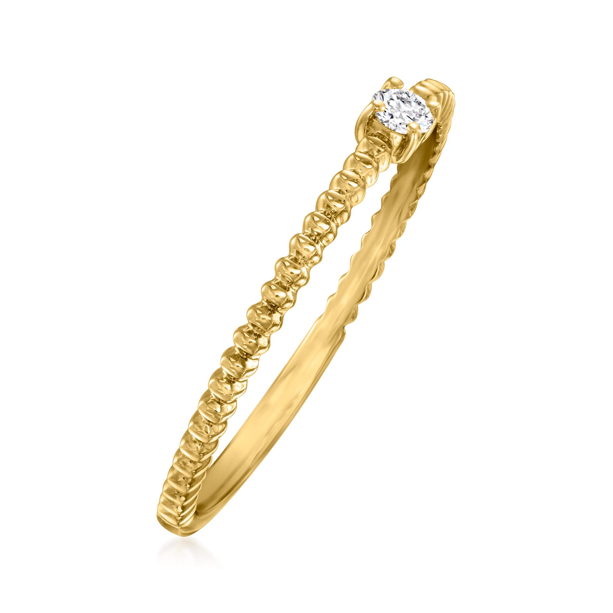 RS Pure by Ross-Simons Diamond-Accented Ring in 14kt Yellow Gold. Size 8
