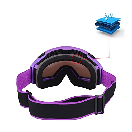 SRISKA Magnetic Ski Goggles Replacement Lens Double-Layer Anti-Fog Cross-Country Ski Goggles UV400 Vacuum Coating