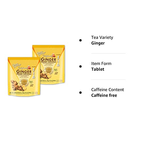 Prince of Peace Instant Ginger Honey Crystals, 2 Packs of 30 Sachets β Instant Hot or Cold Beverage β Easy to Brew Ginger and Honey Crystals