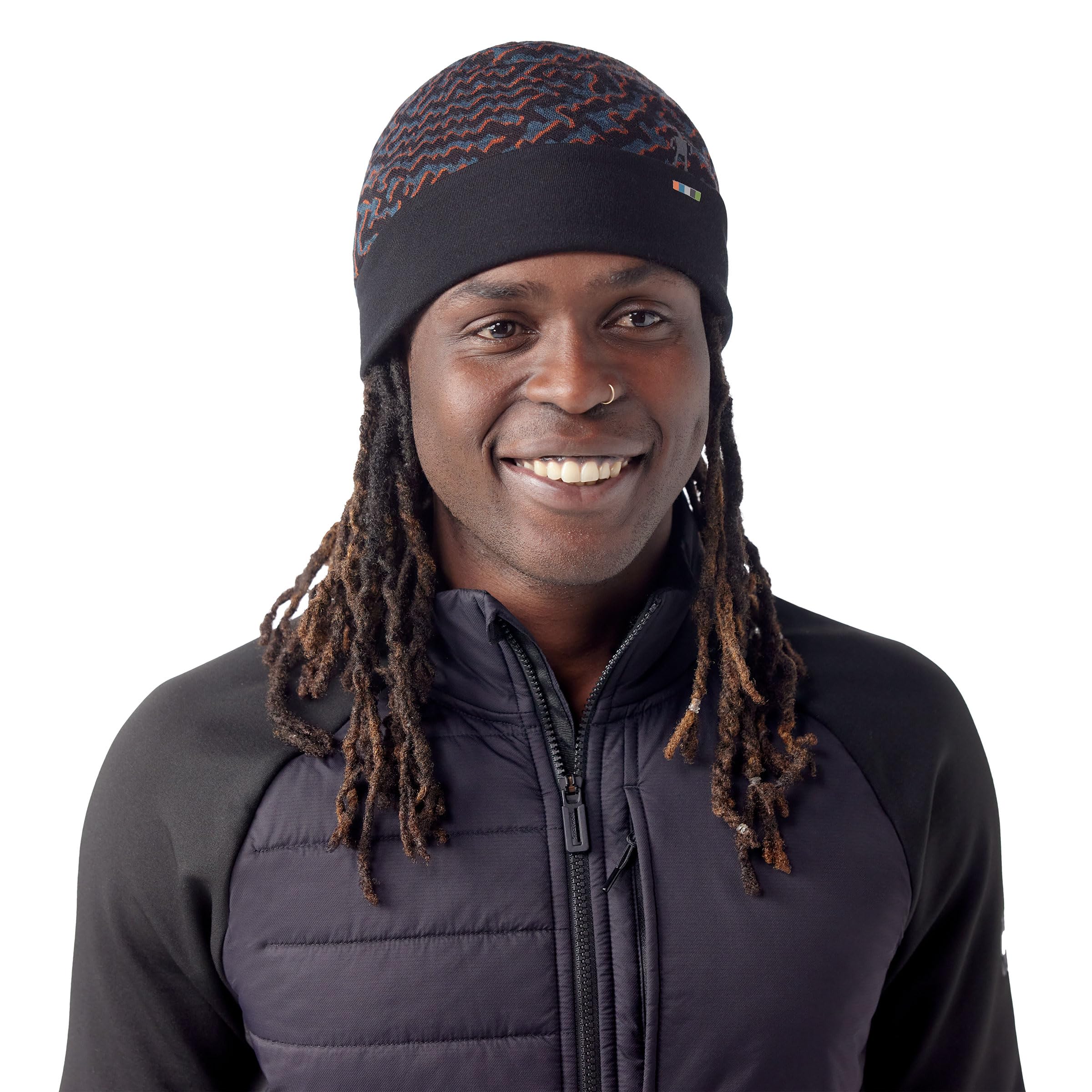 Smartwool Thermal Merino Wool Reversible Cuffed Beanie for Men and Women, Deep Navy-Charcoal, One Size