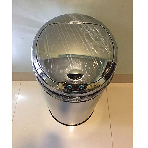 WPYYI 6L/9L/12L Auto Close Trash Can Sensor Waste Bin Touchless Dustbin Garbage Bucket Stainless Steel Batteries Power ( Size : 6l )