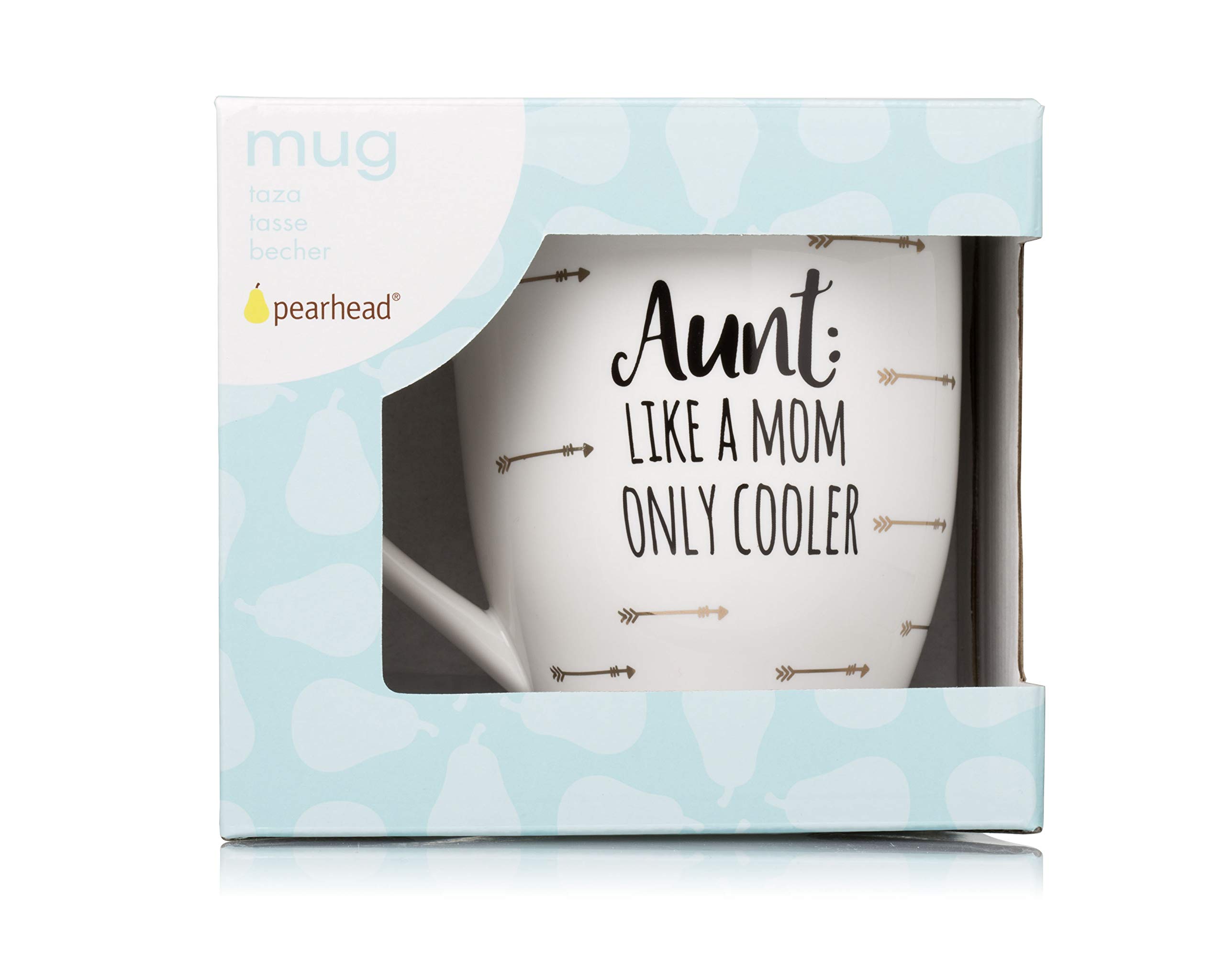 Pearhead Aunt: Like a Mom Only Cooler Ceramic Mug, Best Aunt Gifts, Niece and Nephew Gifts, Coffee Mug, 16 oz