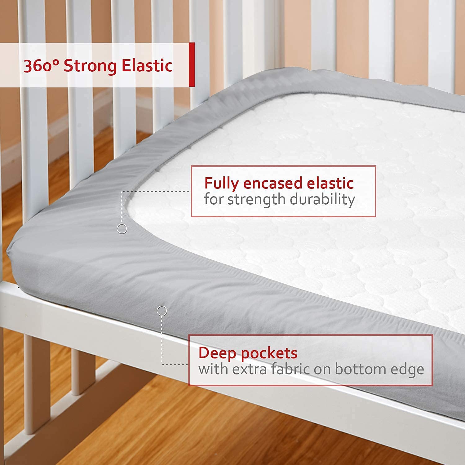 Pack and Play Sheet Quilted, Breathable Thick Playpen Sheets, Lovely Print Mattress Cover, Mini Crib Sheets, 2 Pack Pack and Play Sheets, Stretchy Pack n Play Playard Fitted Sheet
