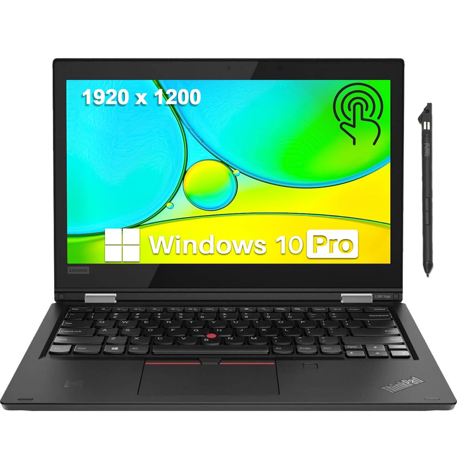 Lenovo ThinkPad L380 Yoga Laptop 2 in 1 Touchscreen 13.3" FHD Tablet, Core i7-8550U, 16GB RAM, 512GB SSD, BacklitLkey, Fingerprint Reader, HDMI Windows 10 Pro (Renewed)