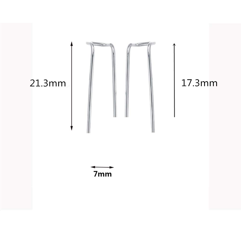 Minimalist Double Piercing Earrings for Women Men S925 Sterling Silver Bar Threader Dangle Drop Stud Safety Pin 2 Hole Lobe Bended Hook Fashion Personalized Hypoallergenic Lightweight Jewelry