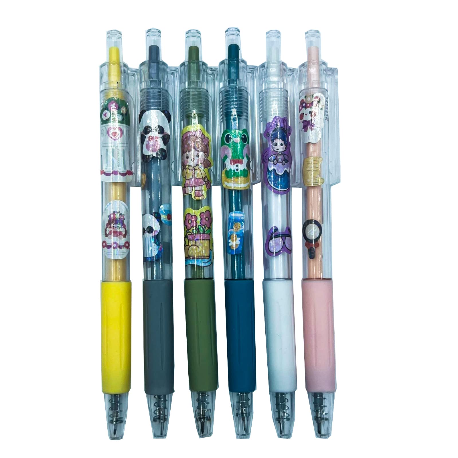 LIGHUFEIC Cartoon Pattern Retractable Knife Pen,Precision Paper Cutter Pen Craft Cutting Tool Paper Pen Cutter Knife with Tool Pocket Clip and Ten DIY stickers, 6 PACK